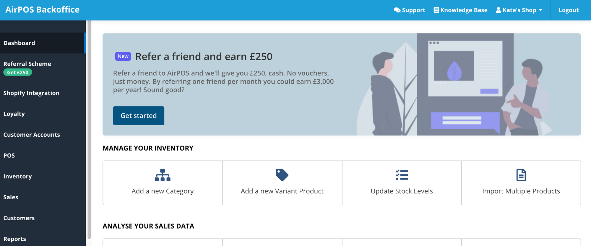 What is the Customer Dashboard in the Backoffice?