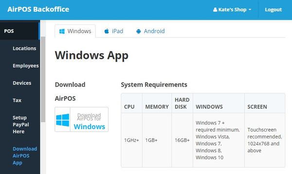 How to Install the AirPOS App on Windows