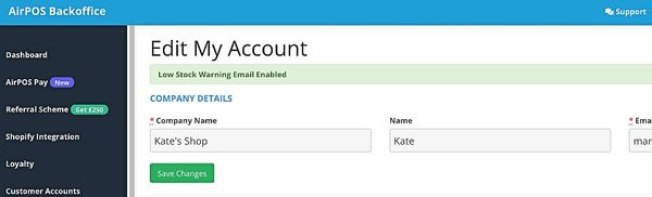 How to Setup Low Stock Warnings for your Items